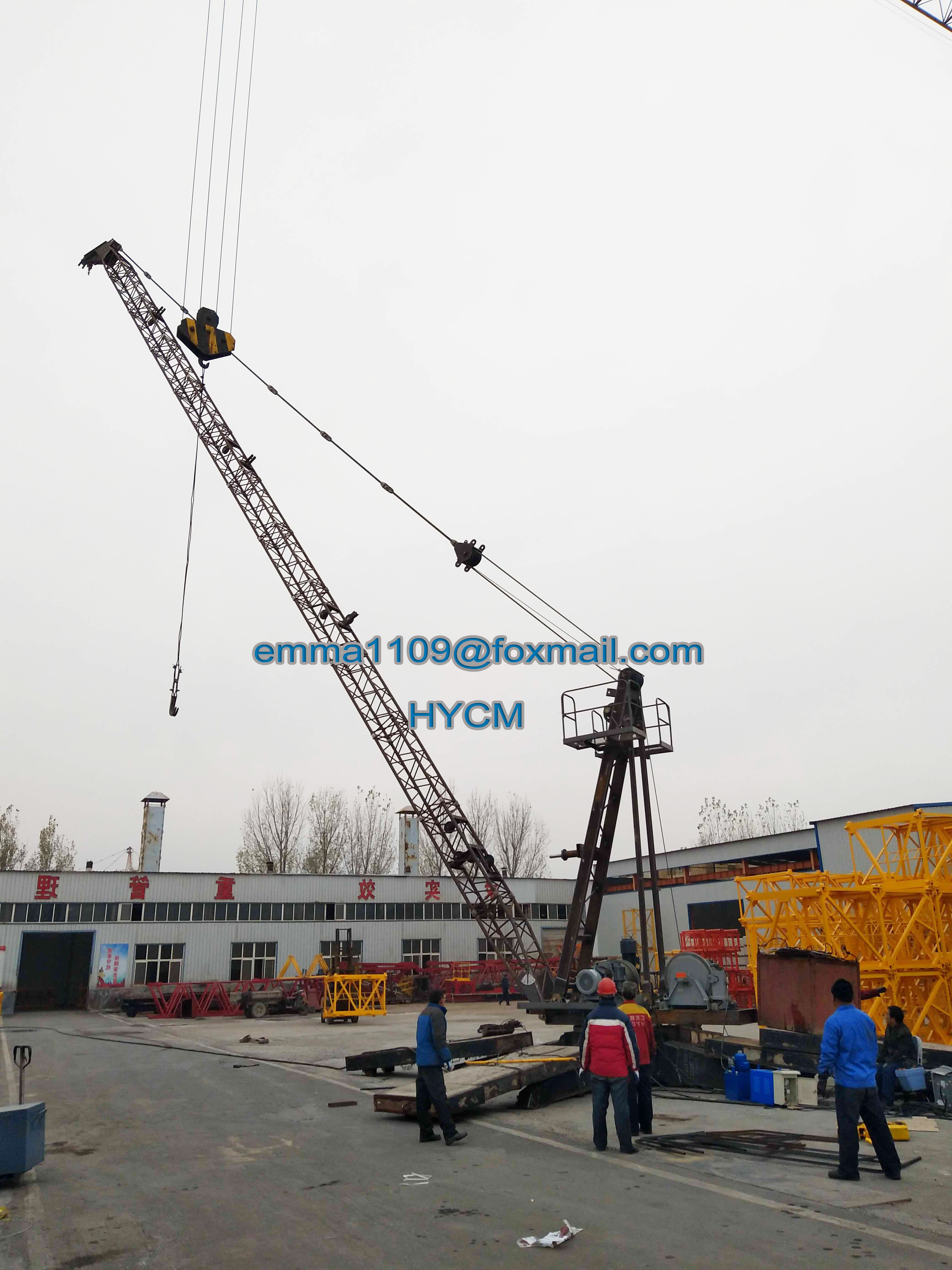 D3015 Derrick Tower Crane 30mts Luffing Jib 1.5tons Tip Load Giá FOB